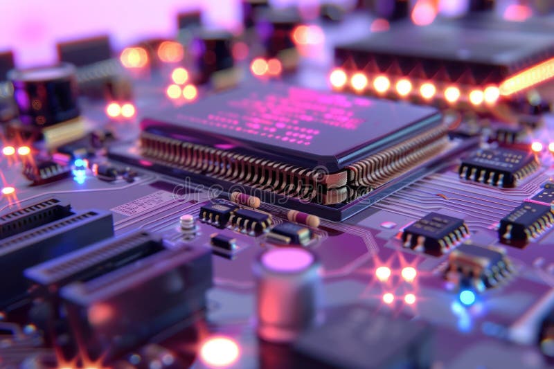 Purple Tech Components Abstract Background Stock Illustration ...