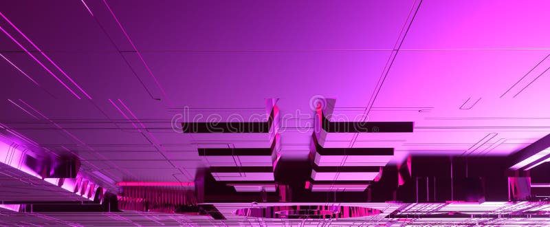 Purple Techno Surface with Blocks Background Stock Illustration ...
