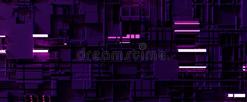 Purple Techno Surface with Neon Lights Stock Illustration ...