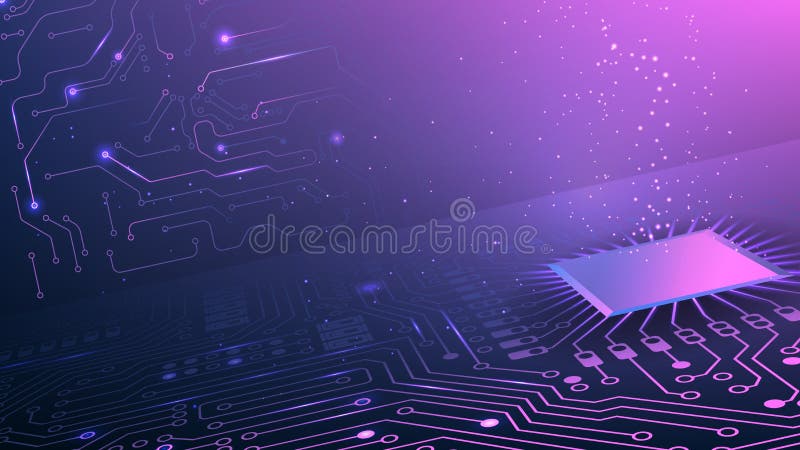 Electronic Circuit Board with Chip Stock Vector - Illustration of ...