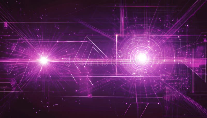 Purple Technology Background Showing Data Transfer and Connections ...