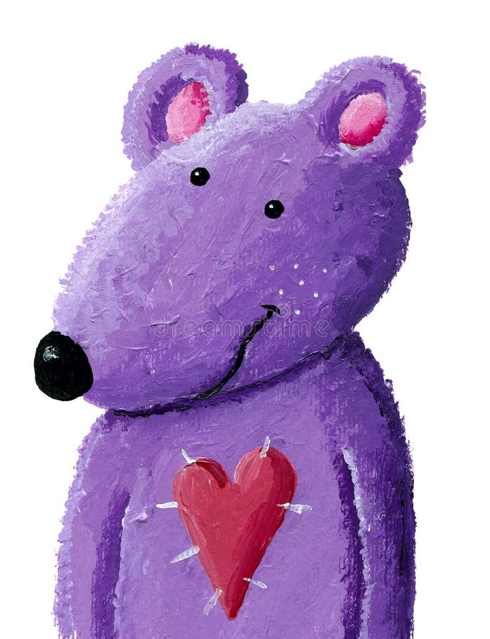 Purple Teddy Bear Cartoon Symbol Cartoons Stock Vector - Illustration ...