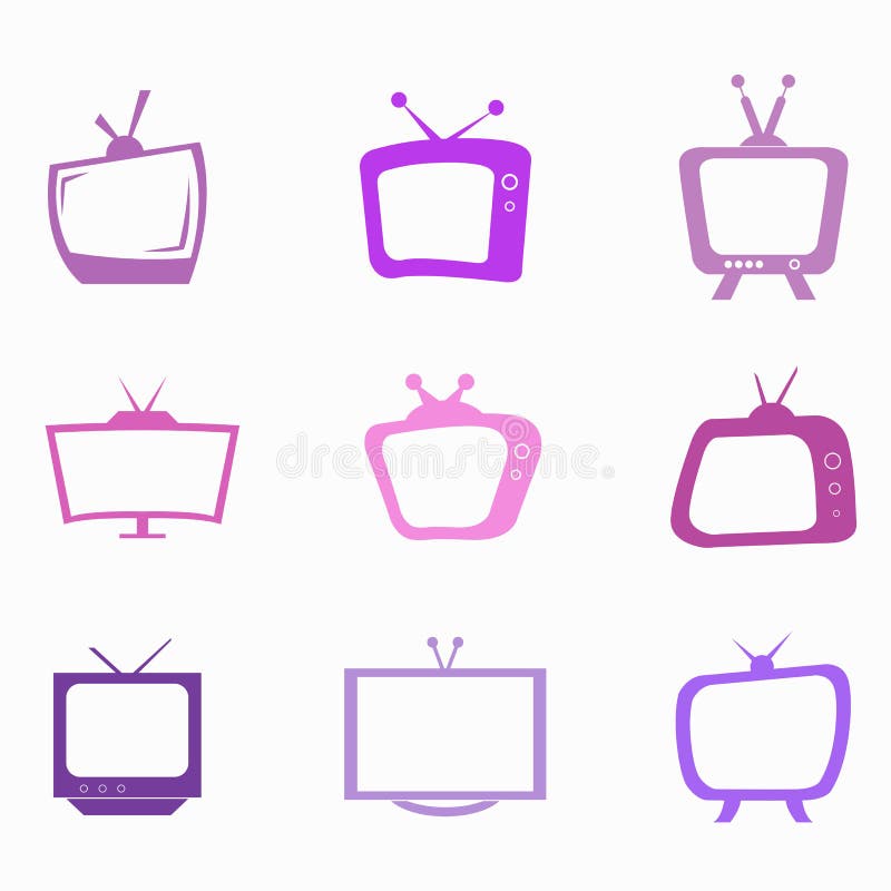 Purple Television stock vector. Illustration of computer - 60234236