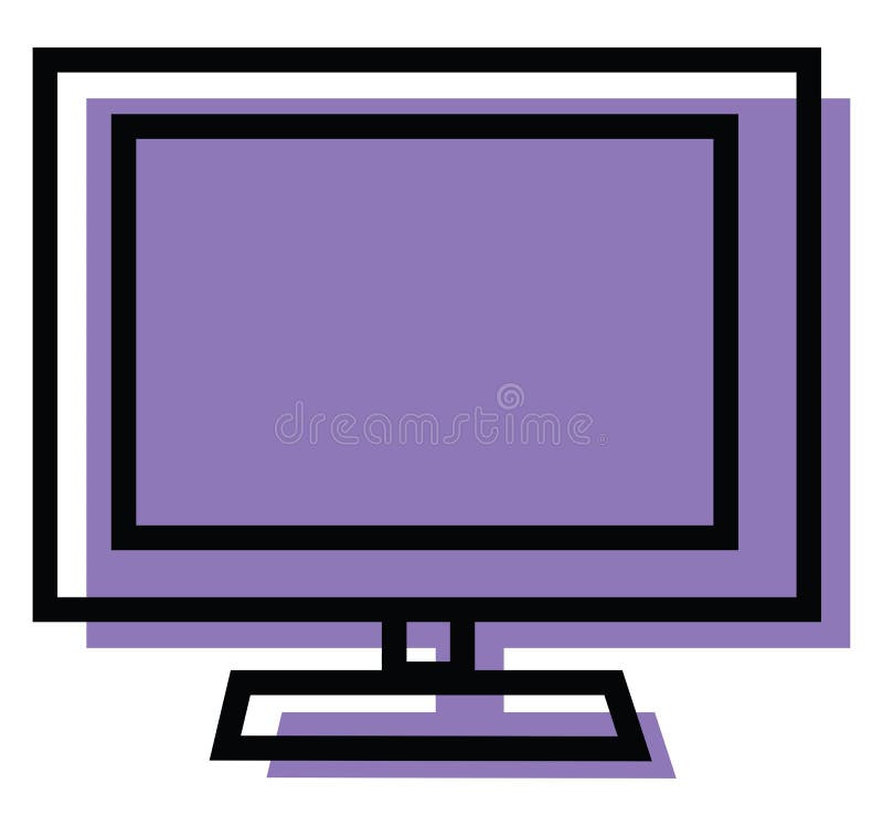Purple Television stock vector. Illustration of computer - 60234236