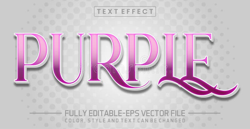 Purple Text, Editable Text Style Stock Vector - Illustration of blue ...