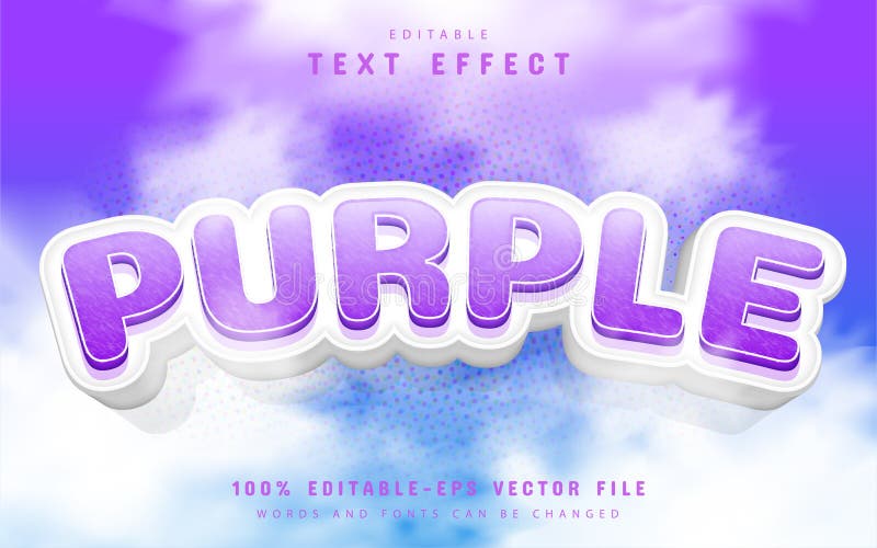 Purple Text Effect Cartoon Style Stock Vector - Illustration of type ...