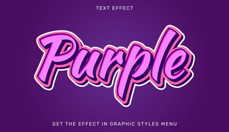 Purple Text, Editable Text Style Stock Vector - Illustration of blue ...
