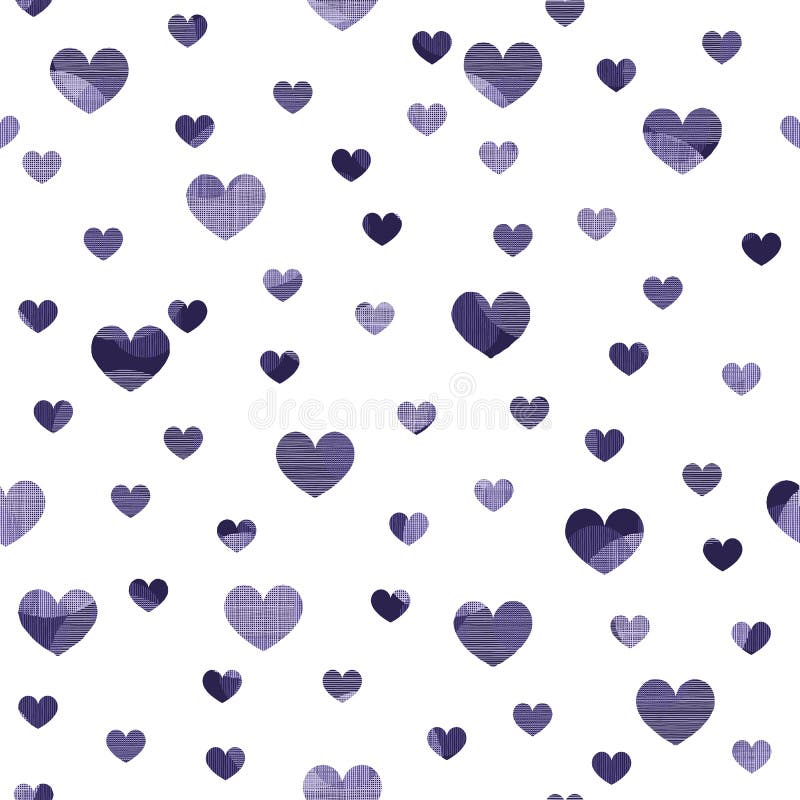 Purple Textured Heart Pattern Design on White Background Stock Vector ...