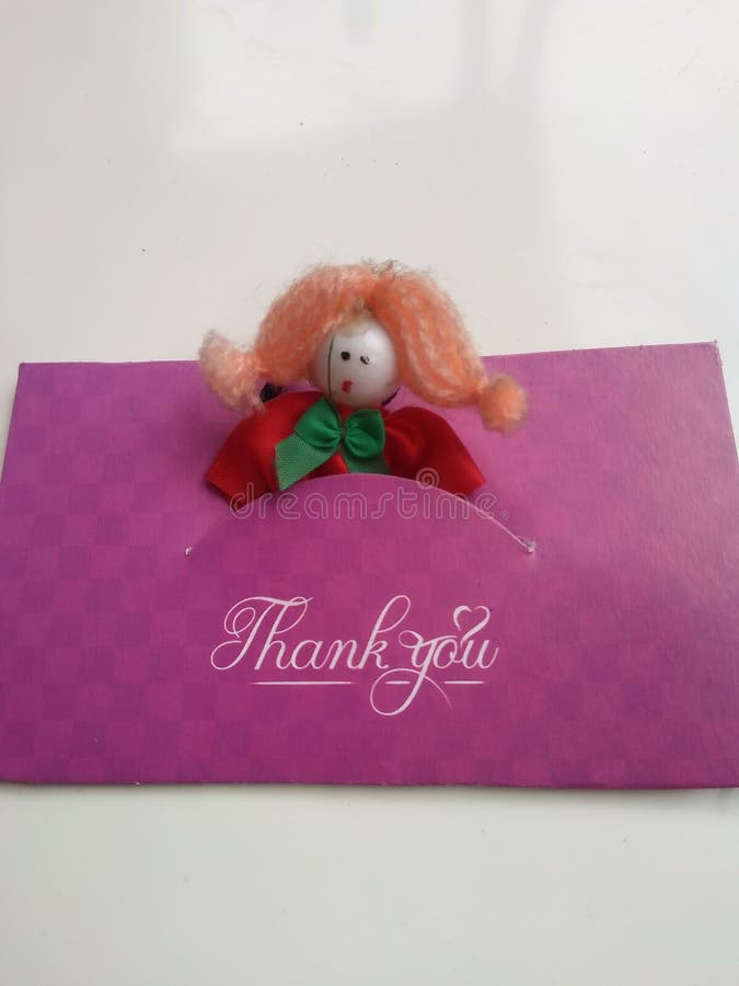 Purple Thank You Card with Elegant Script and Heart Design Stock Image ...