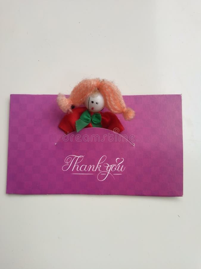 Purple Thank You Card with Elegant Script and Heart Design Stock Image ...