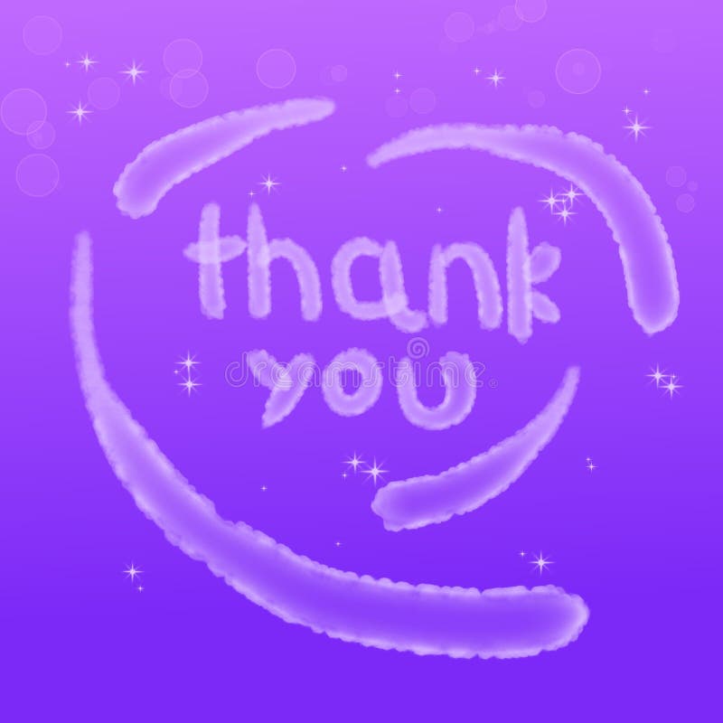 Purple thank you card. stock illustration. Illustration of violet ...