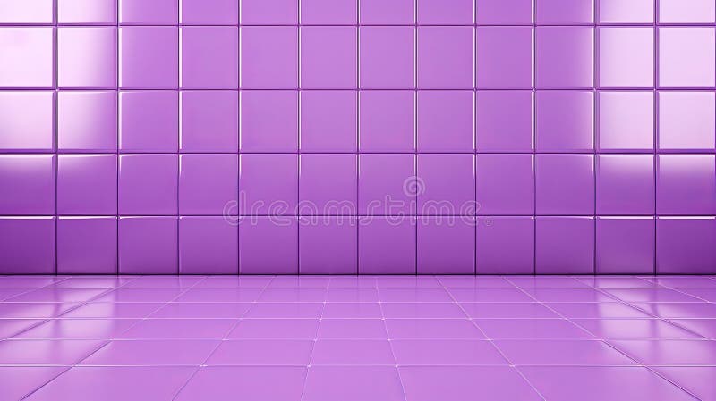 Purple Tile Wall: Minimalist Stage Design with Neon Colors Stock ...