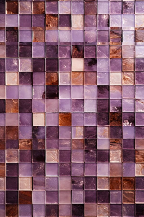 Purple Tile Wall with Pattern of Squares and Rectangles. Generative AI ...