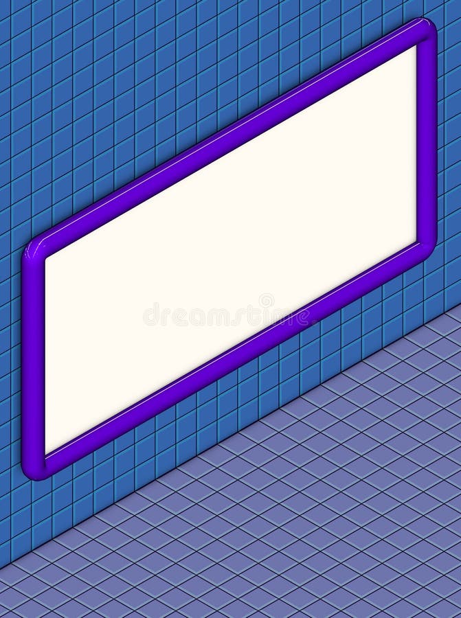 Purple Tiled Space with Glossy Billboard Stock Illustration ...