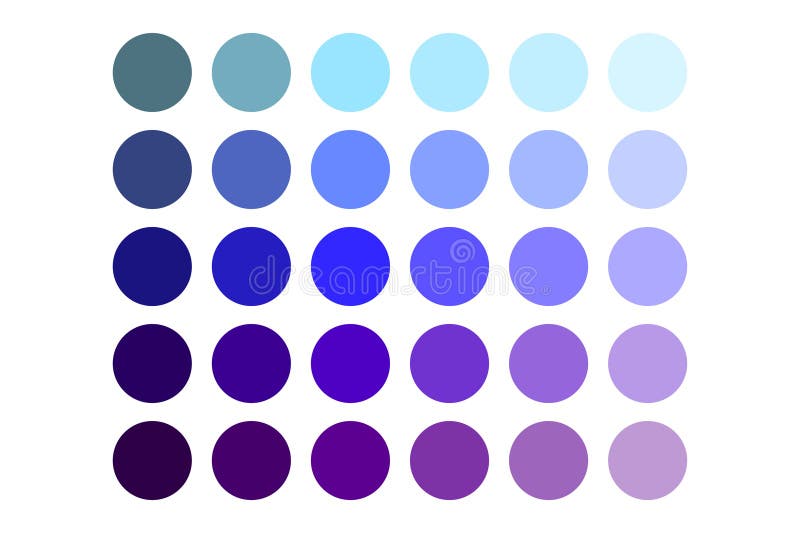 Purple Tone Palette. Circle Color Gradient. Soft Violet Harmony. Vector ...