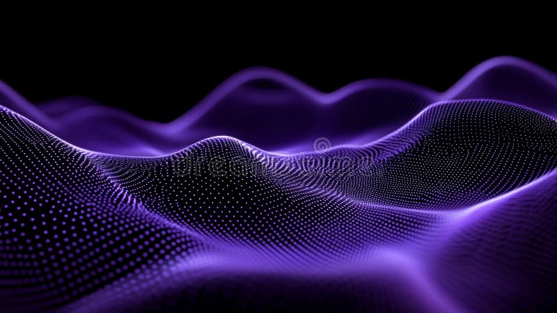 Purple-toned Abstract Digital Waves Forming a Cool, Matrix-like Visual ...
