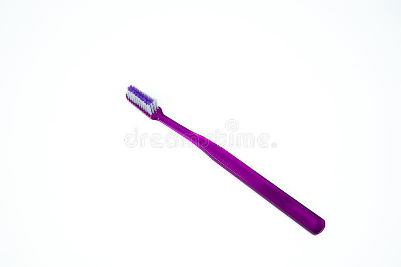 Purple Toothbrush on White Background Stock Photo - Image of health ...