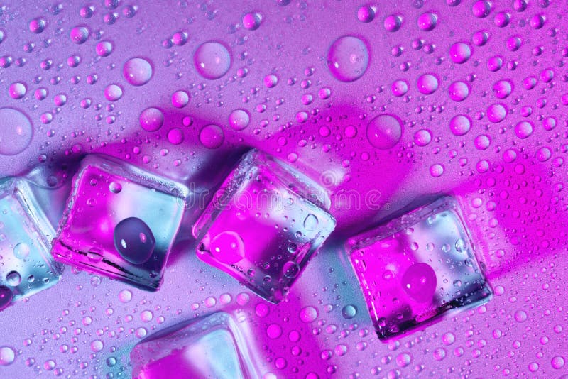 Purple Transparent Realistic Ice Cube Reflection Blocks Composition on ...