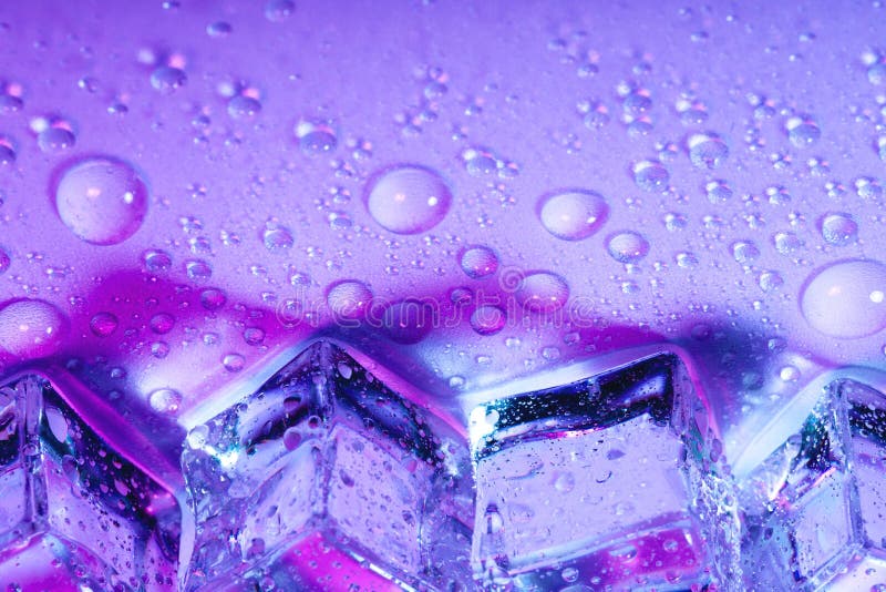 Purple Transparent Realistic Ice Cube Reflection Blocks Composition on ...