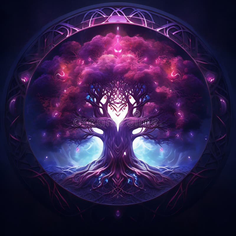 Purple tree with blue sky stock photo. Image of horizon - 311637918