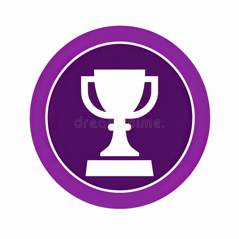 A Purple Trophy on a Purple Background Stock Illustration ...