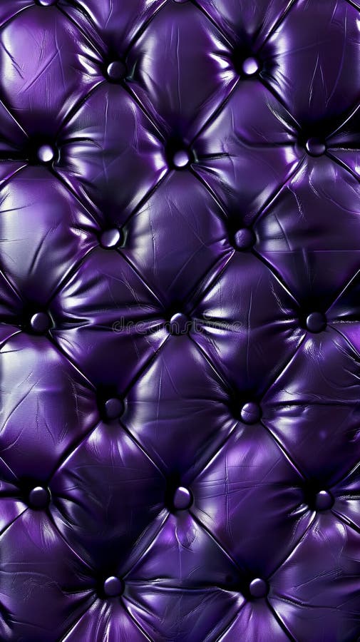 Purple Tufted Leather Upholstery Texture, Close-up. Luxury Interior ...