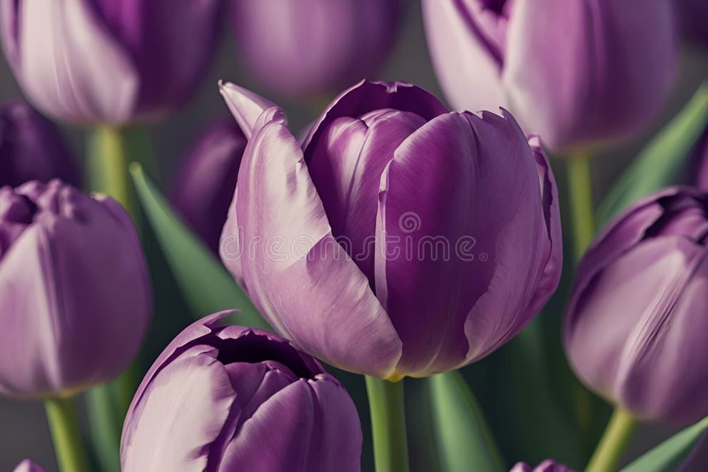 Purple Tulip Background in Low Poly Style Stock Illustration ...
