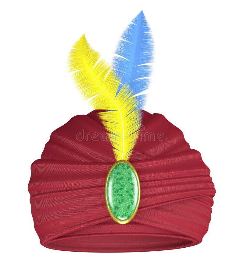 Purple Turban with Feathers Stock Image - Image of traditional ...