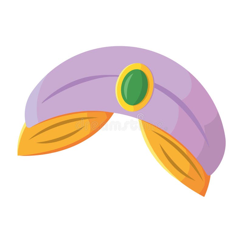 Purple Turban with Green Gem. Vector Stock Vector - Illustration of ...
