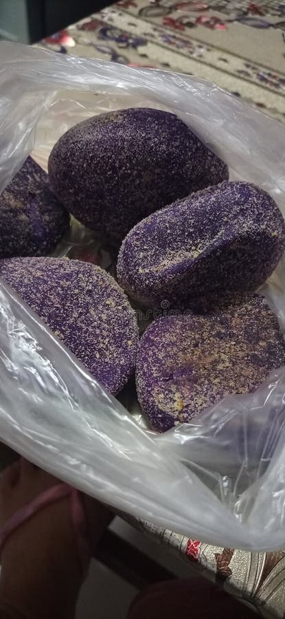 Purple Ube cheese bread stock photo. Image of flower - 247965812