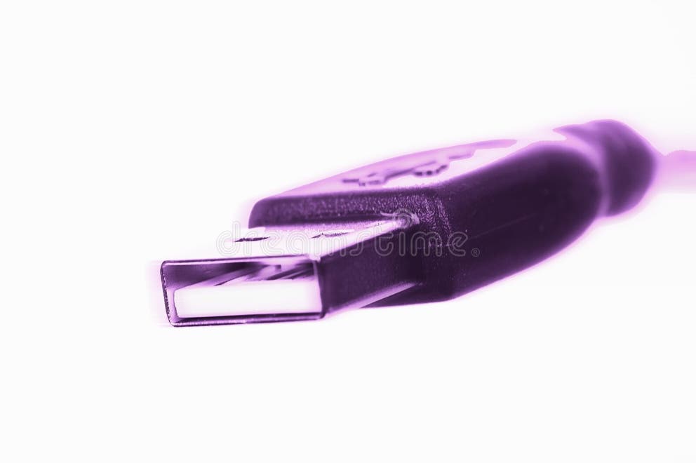 Purple USB Connector stock image. Image of technology, device - 17437
