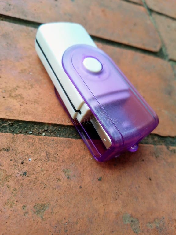 Purple USB Flash Drive on Brick Background Stock Image - Image of ...