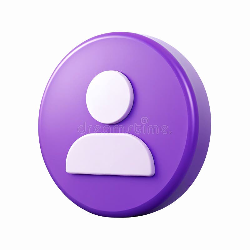Purple User Profile on Transparent Background for App and Website ...