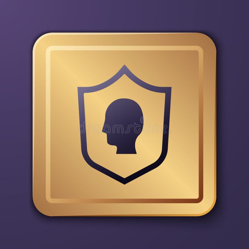 Purple User Protection Icon Isolated on Purple Background. Secure User ...