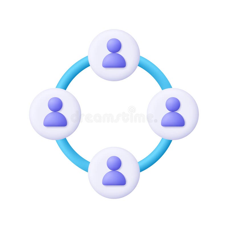 Purple User Silhouettes and Blue Ring. User Network or User Community ...