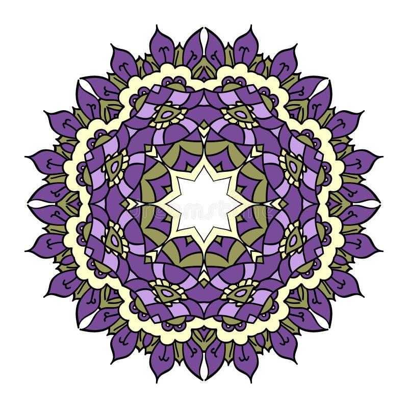 Purple vector mandala stock vector. Illustration of asian - 56813478