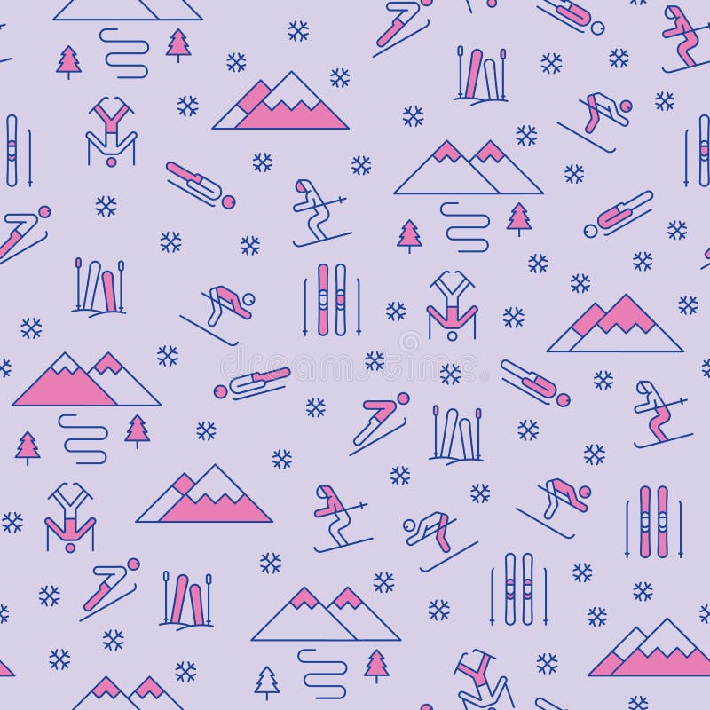 Ski Hill Seamless Pattern Stock Illustrations – 79 Ski Hill Seamless ...