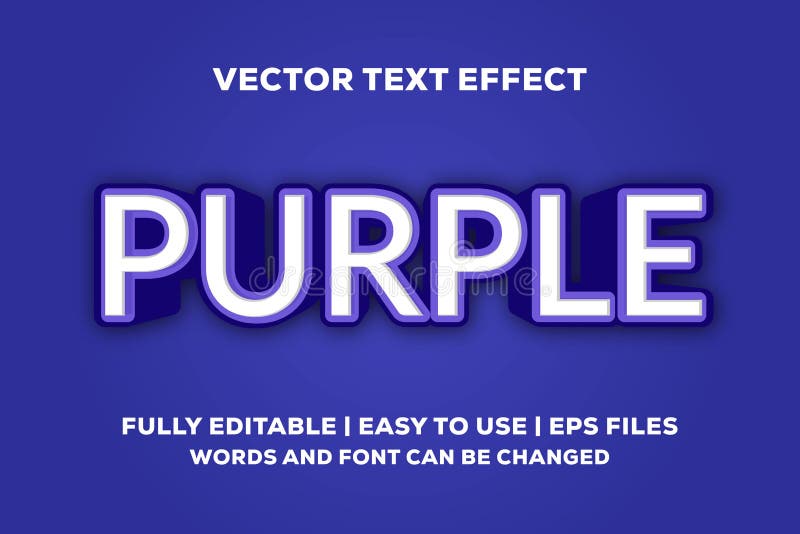 Purple Vector Text Effect Fully Editable Stock Vector - Illustration of ...