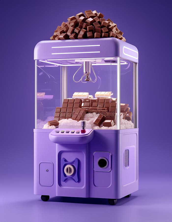 A Purple Vending Machine with a Chocolate Dispenser Stock Illustration ...