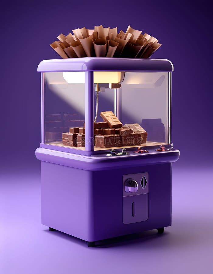 A Purple Vending Machine with a Chocolate Dispenser Stock Illustration ...