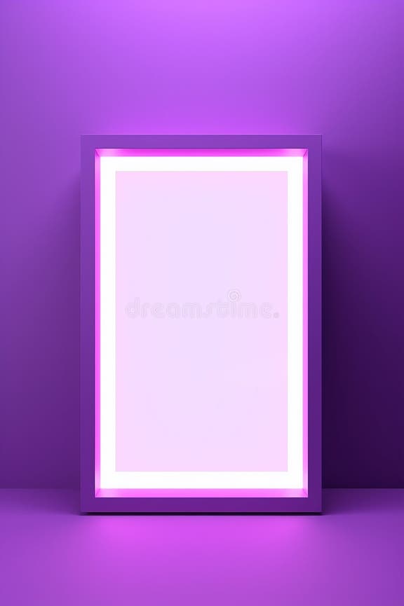 Purple Vertical Frame Mockup. Blank Template for Image Present Stock ...