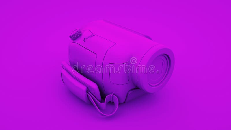 Purple Video Camera. Minimal Idea Concept, 3d Rendering Stock ...