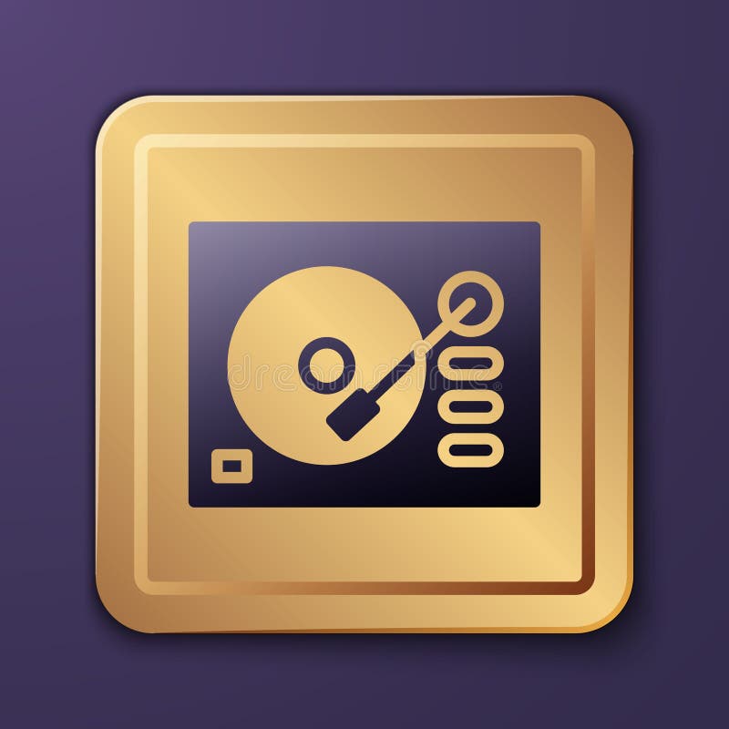 Purple Vinyl Player with a Vinyl Disk Icon Isolated on Purple ...