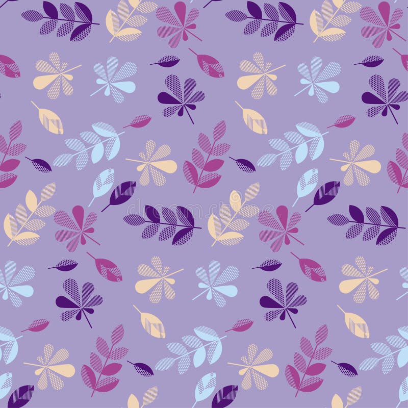 Purple and Violet Color Decorative Fall Leaves Stock Vector ...