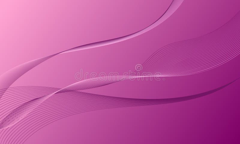 Purple Violet Lines Wave Curves with Gradient Abstract Background Stock ...