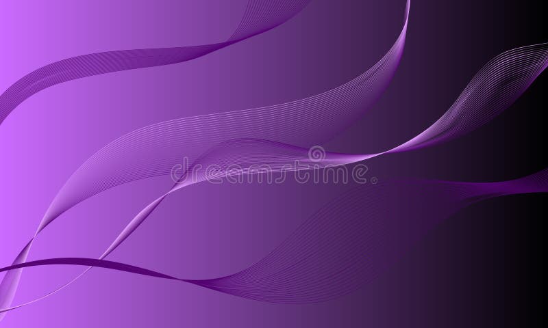 Purple Violet Lines Wave Curves on Gradient Abstract Background Stock ...