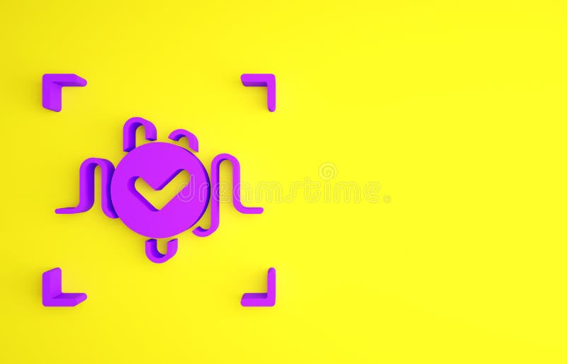 Purple Voice Recognition Icon Isolated on Yellow Background. Voice ...