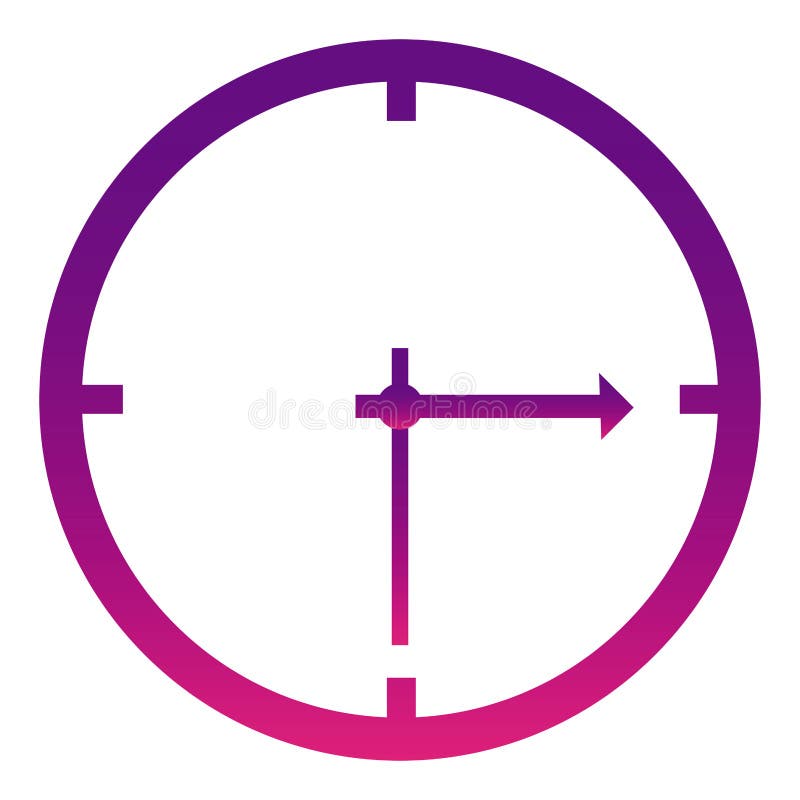 Purple wall clock icon stock illustration. Illustration of clock - 88231884