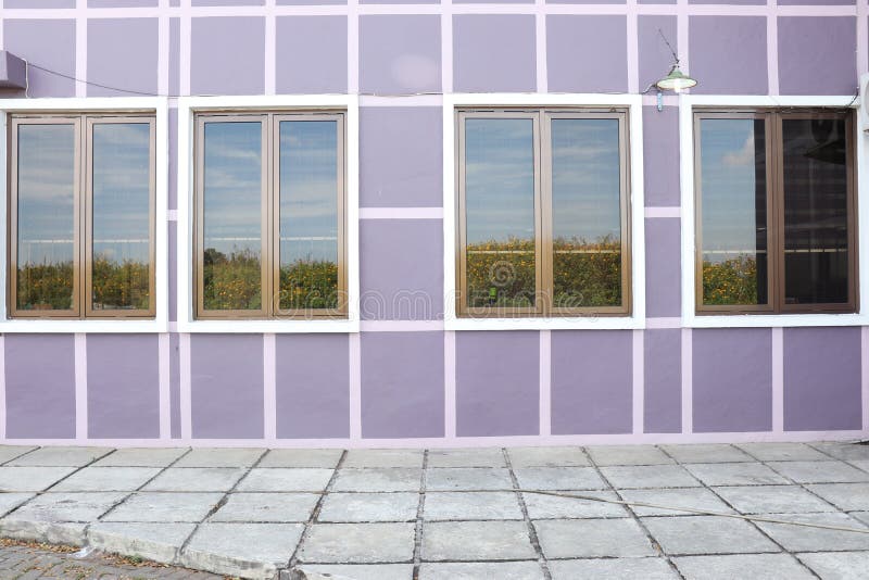 Purple Walls and Windows for Photo Background Stock Image - Image of ...