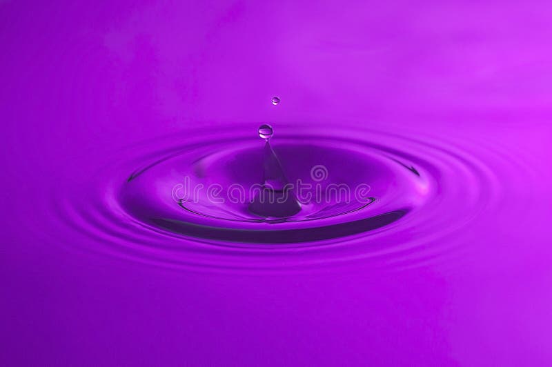 Purple Water Drop Close Up. Stock Photo - Image of impact, falling ...